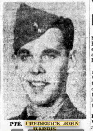 Pte Frederick John Harris 8-B-11 – CSRi